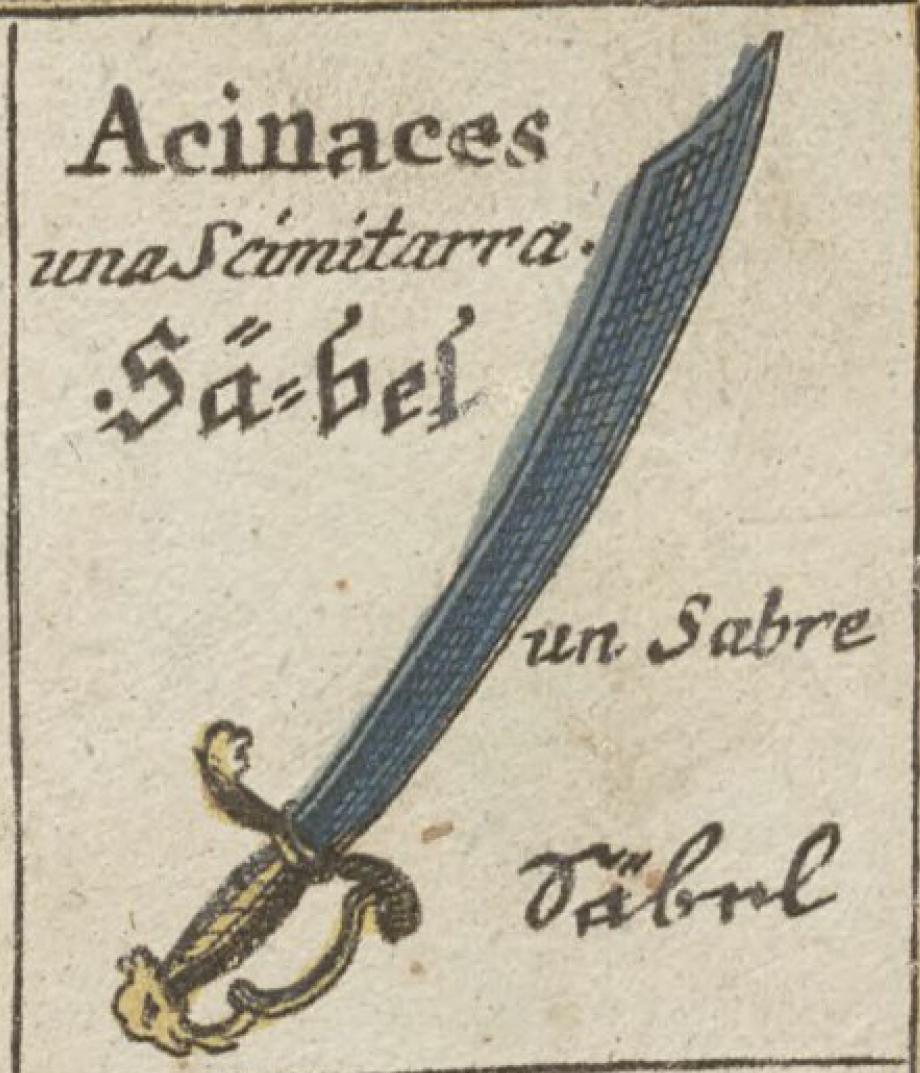 acinaces - Latin Visual Dictionary - Neuer Lust-Weg